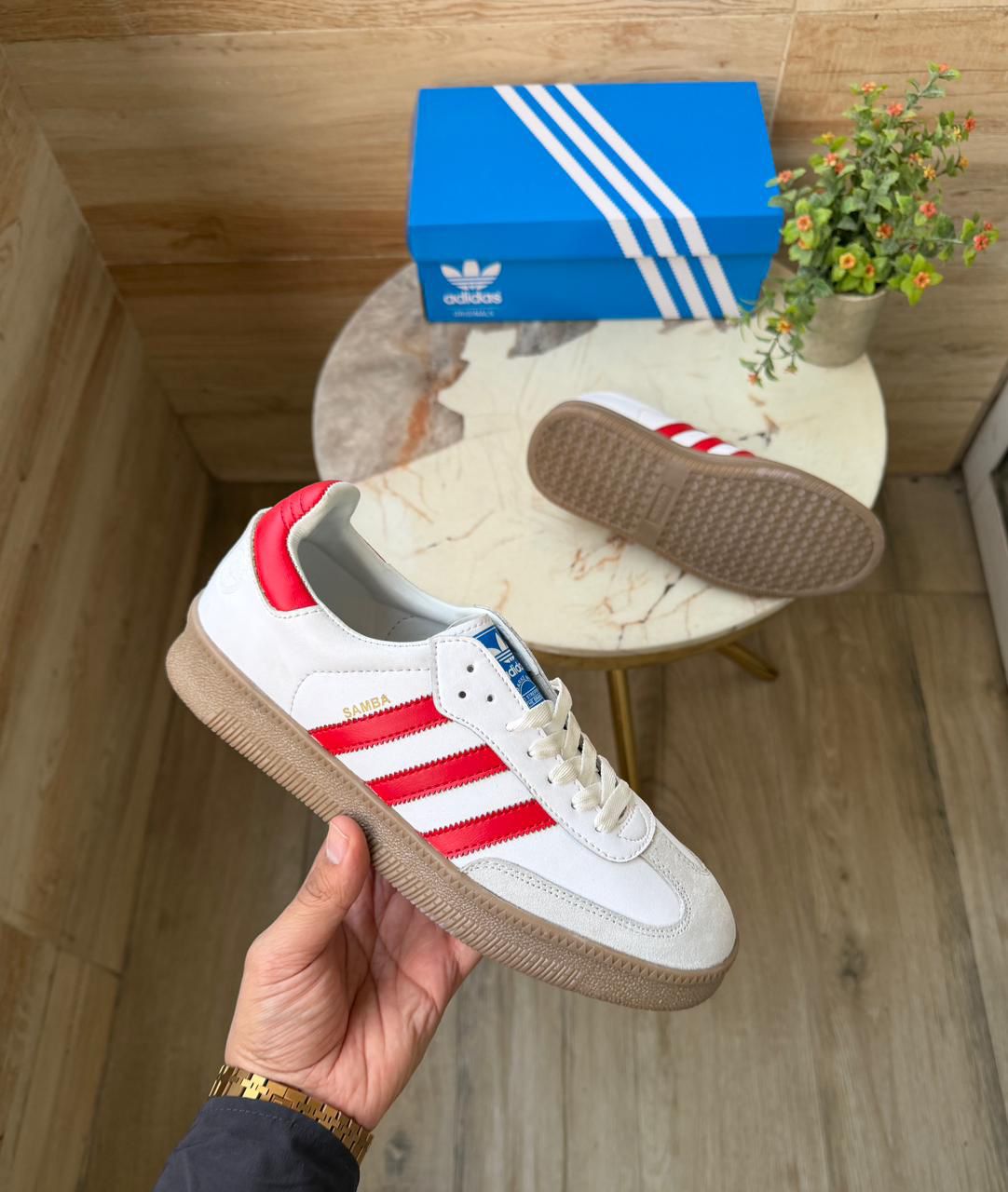 First Copy Adidas Originals Samba White Red XLG